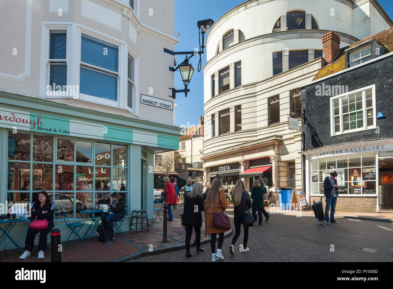 Spring day on the Lanes in Brighton, East Sussex, England Stock Photo ...