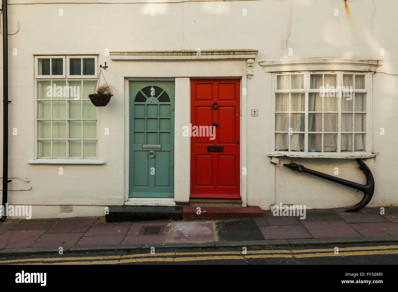 Colourful doors in Kemptown, Brighton, East Sussex, England Stock Photo ...