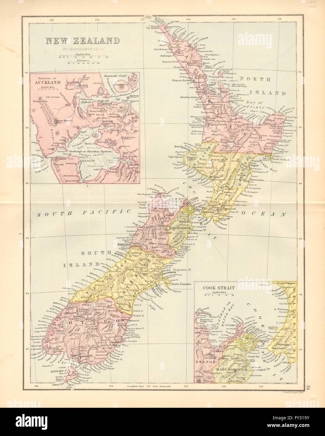 New zealand map cook hi-res stock photography and images - Alamy