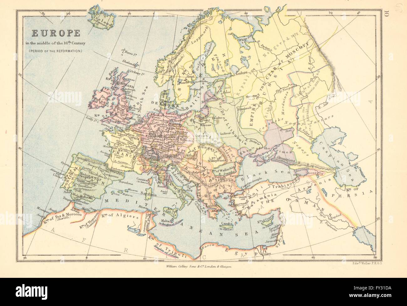 Map europe 16th century High Resolution Stock Photography and Images ...