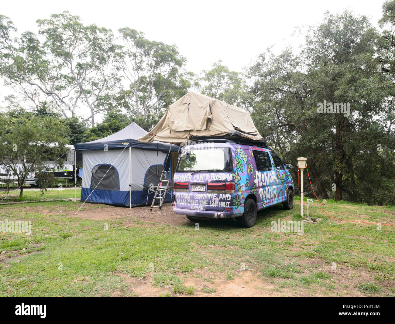 Decorated Campervan as a Brand by the Rental Company Wicked Campers ...