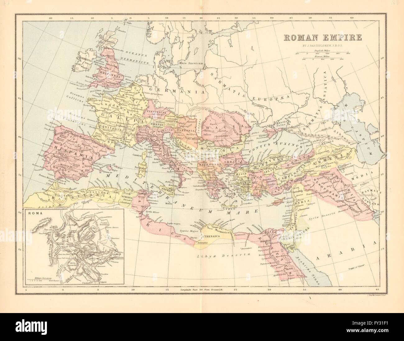 Vintage map of the roman empire hi-res stock photography and images - Alamy