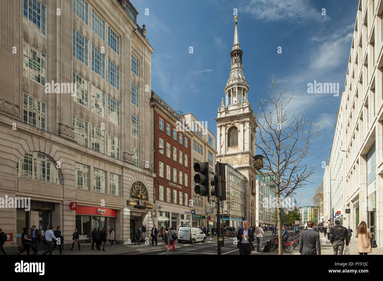 Mary-le-Bow church on Cheapside, City of London, England Stock Photo ...