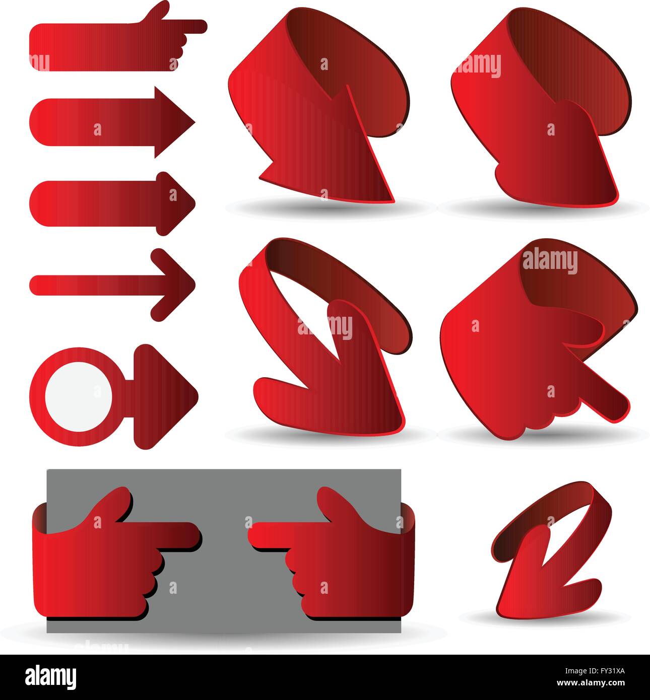 Red curved arrow pointing up hi-res stock photography and images - Alamy