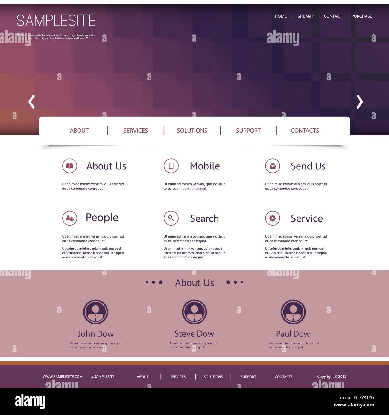 Website Template with Abstract Header Design Stock Vector Image & Art ...