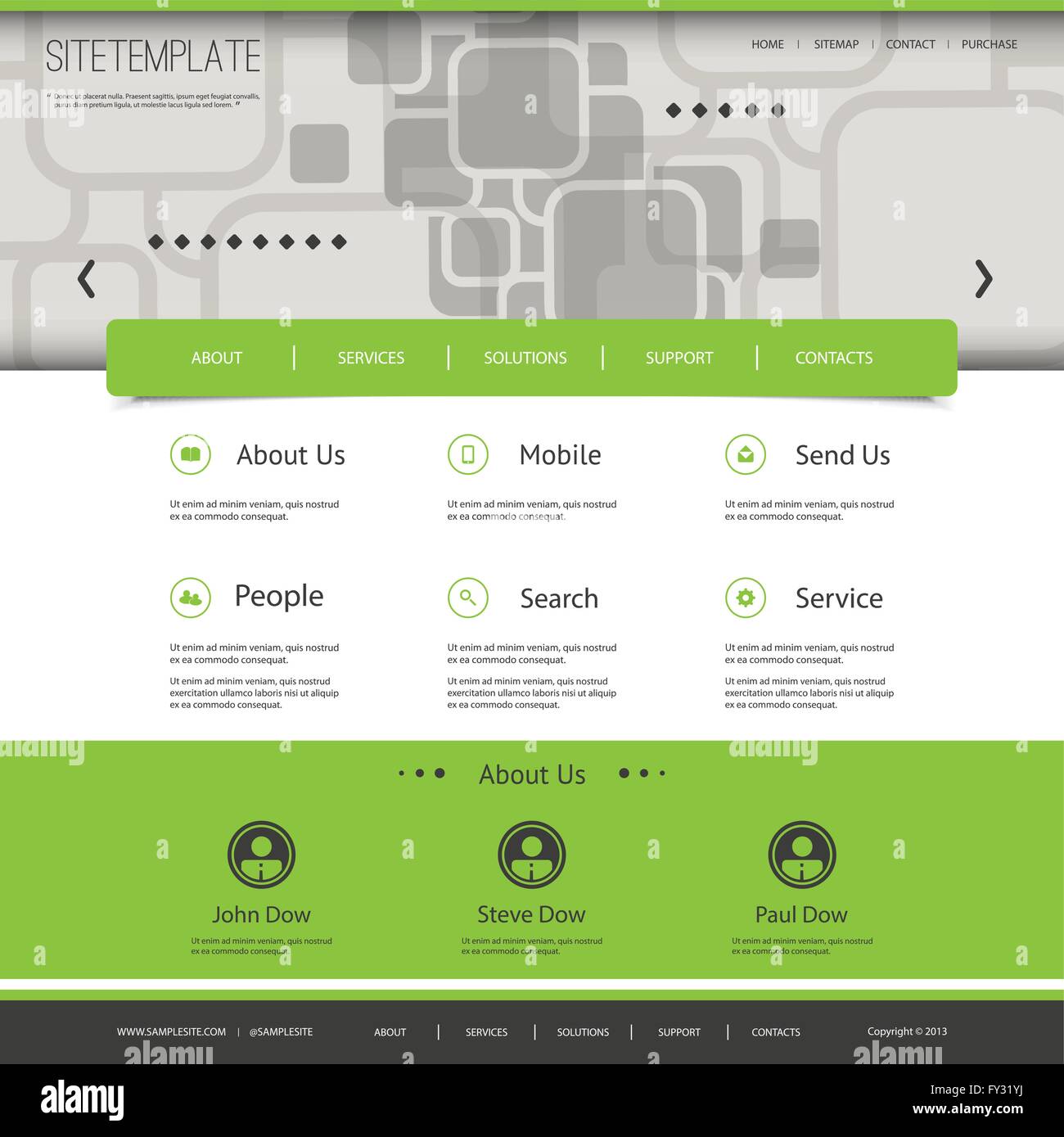 Website Template with Abstract Header Design - Squares Pattern Stock ...