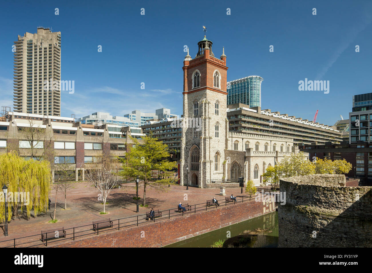 St Giles Cripplegate in Barbican, City of London, England Stock Photo ...
