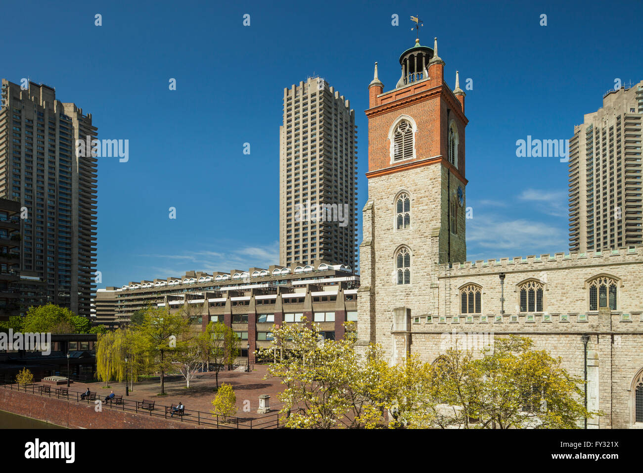 St Giles Cripplegate in Barbican, City of London, England Stock Photo ...