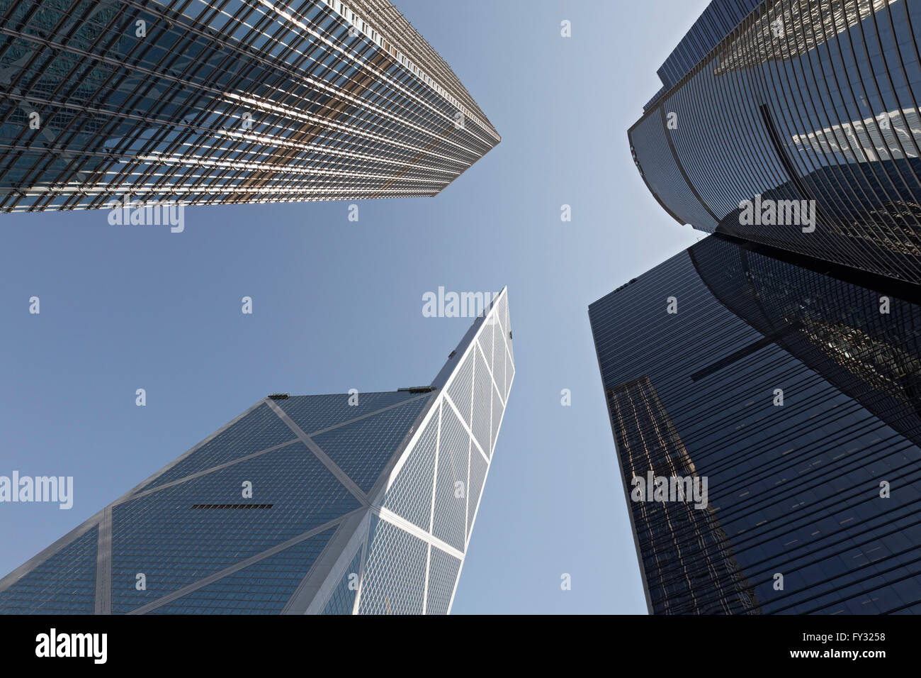ICBC skyscraper and Bank of China Tower, architect I. M. Pei, District ...