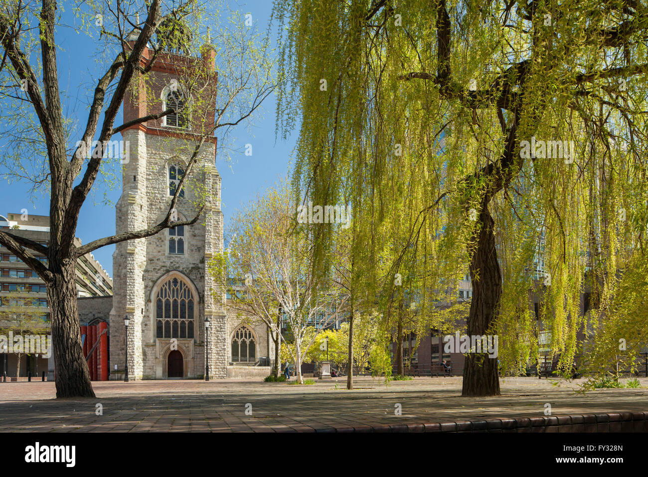 St Giles Cripplegate in Barbican, City of London, England Stock Photo ...