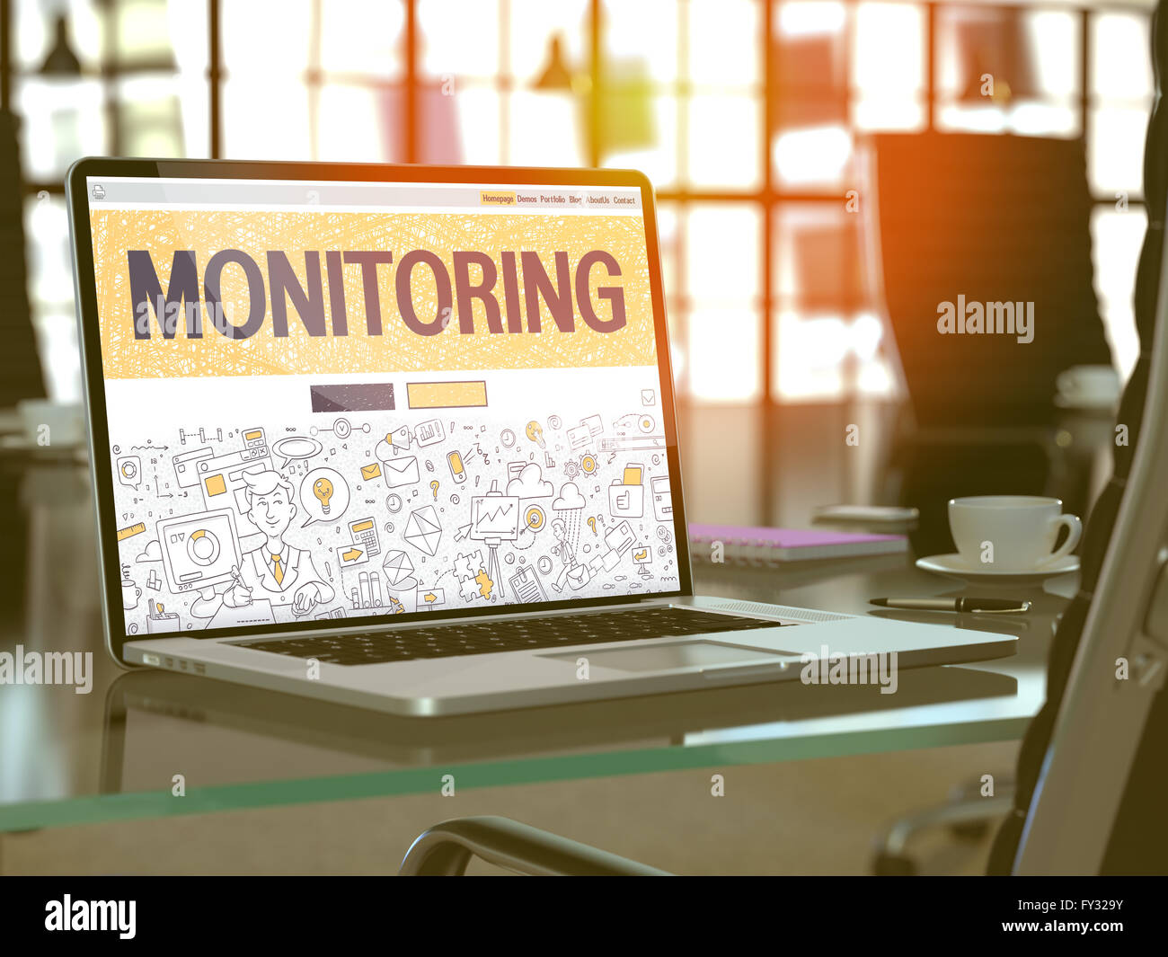 Monitoring - Concept on Laptop Screen Stock Photo - Alamy