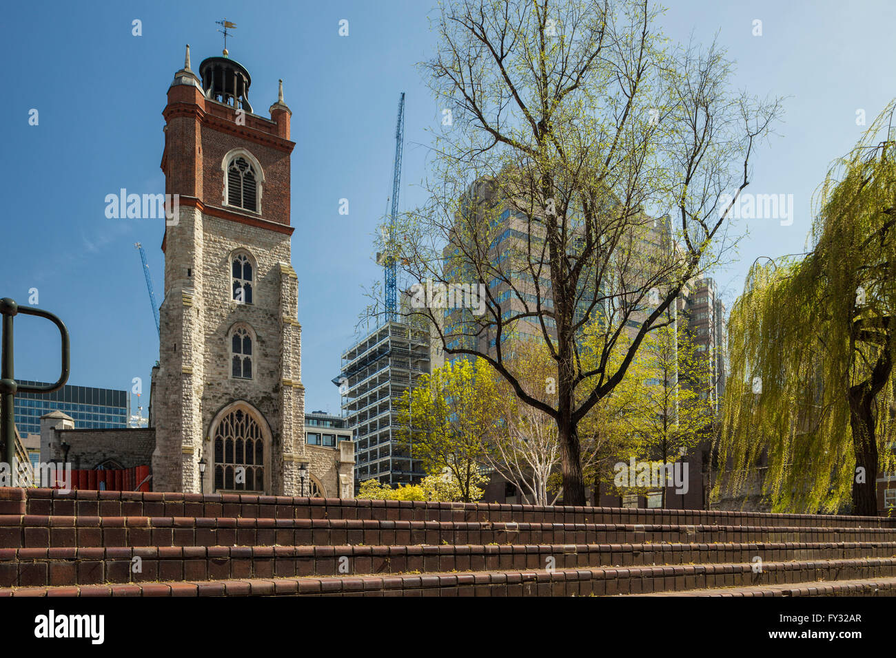 St Giles Cripplegate in Barbican, City of London, England Stock Photo ...