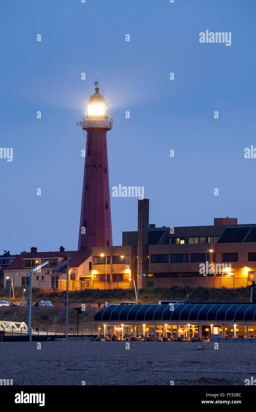 Beach promenade with lighthouse, Scheveningen, The Hague, Holland, The ...