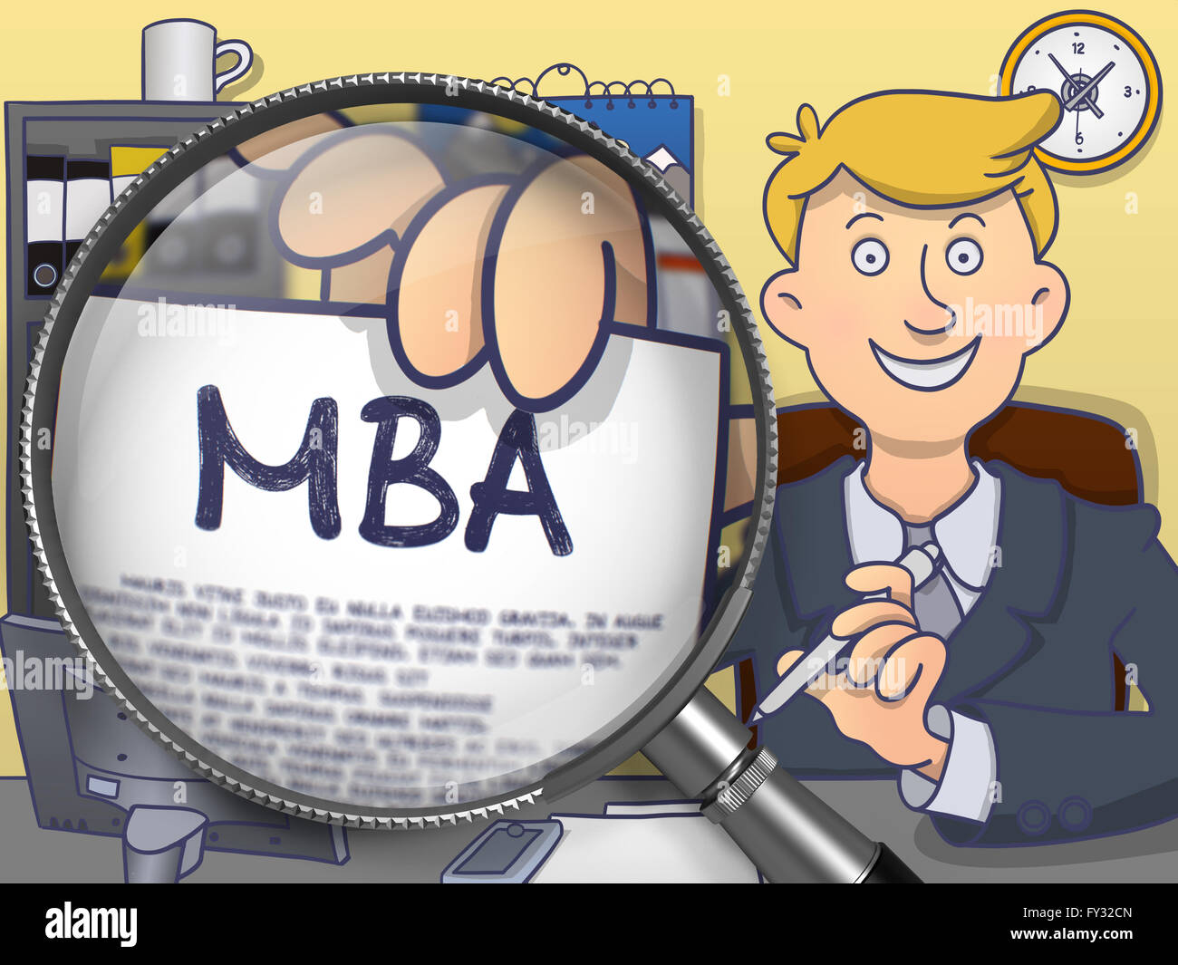 MBA through Magnifying Glass. Doodle Concept Stock Photo - Alamy