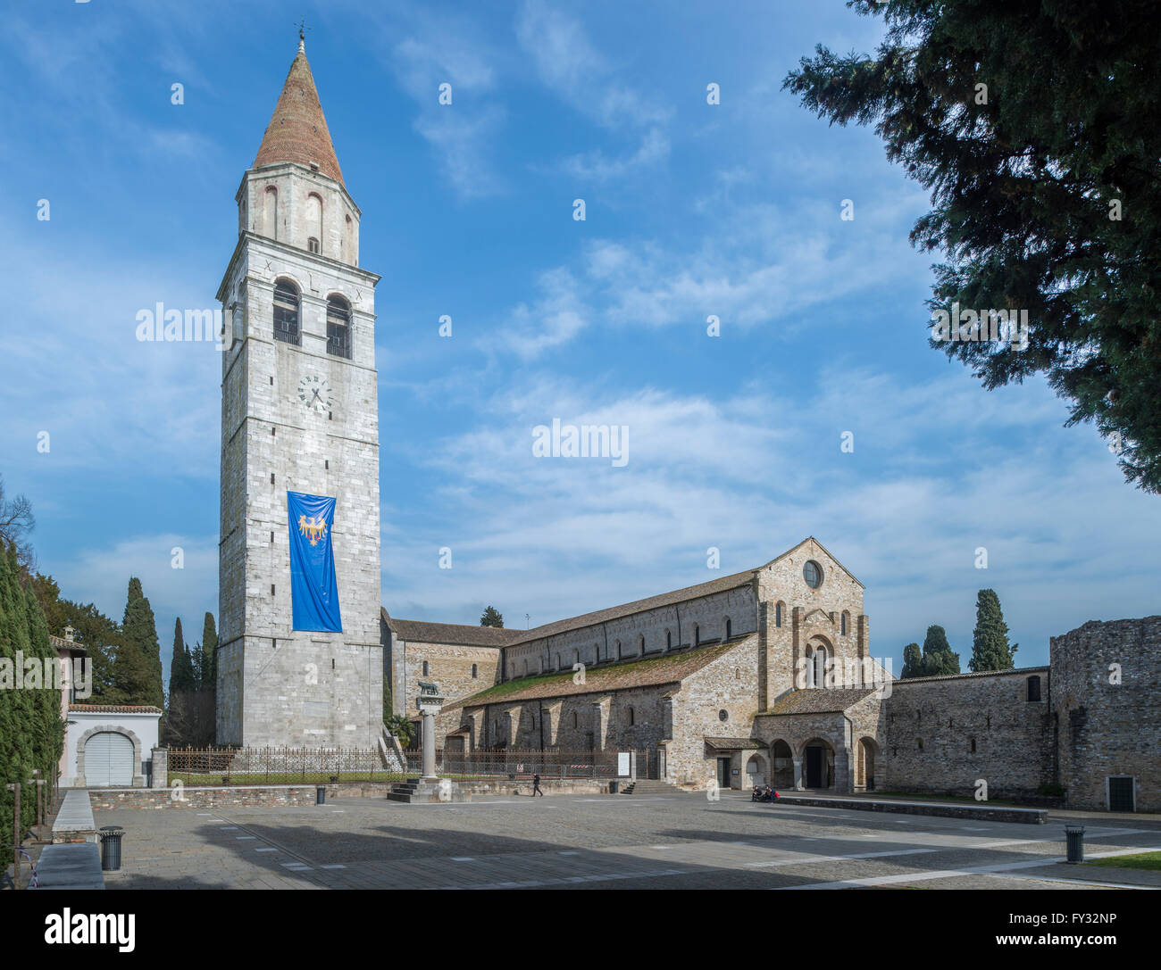 Romanesque basilica with bell tower, 11th century, Aquileia, Udine ...