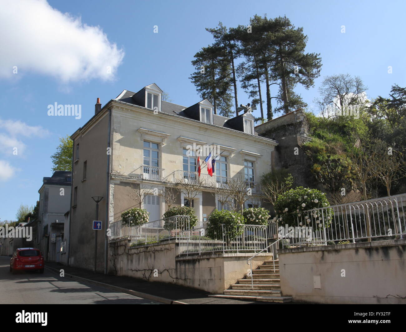 Exterior of Mairie Sainte Radegonde near Tours France April 2016 Stock ...