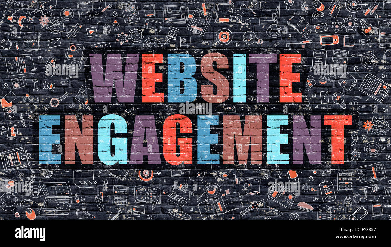 Website Engagement Concept with Doodle Design Icons Stock Photo - Alamy