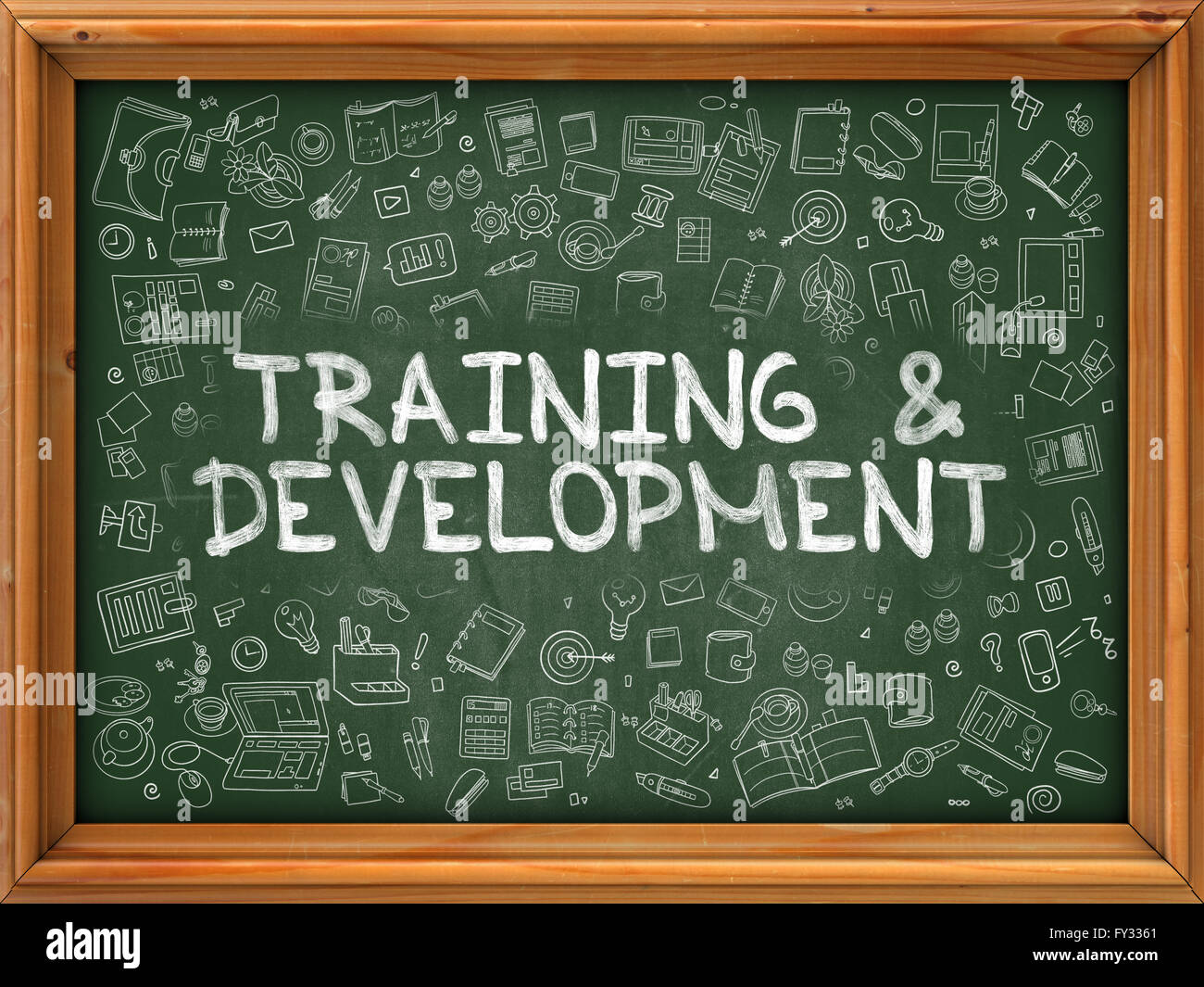 Training and Development - Hand Drawn on Green Chalkboard Stock Photo ...