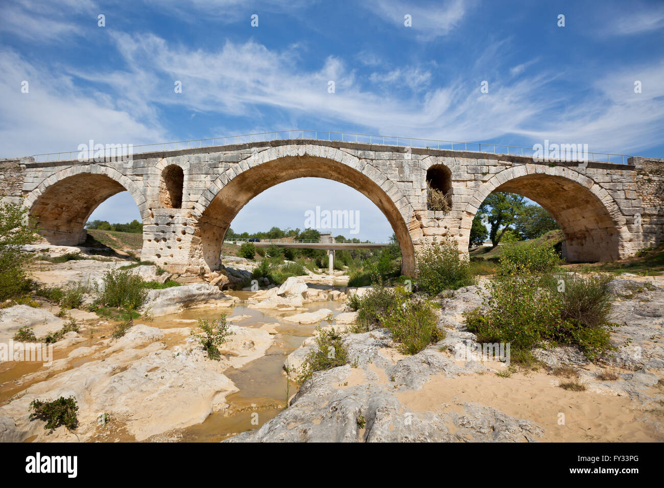 Old roman bridge Julien pont in Provence, France Stock Photo - Alamy