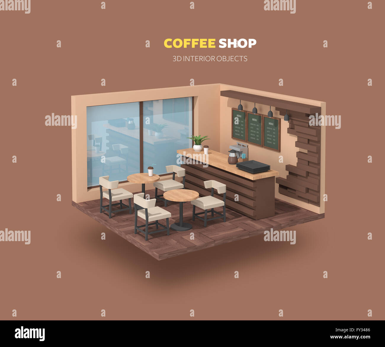 fusion graphic interior sample object Stock Photo - Alamy