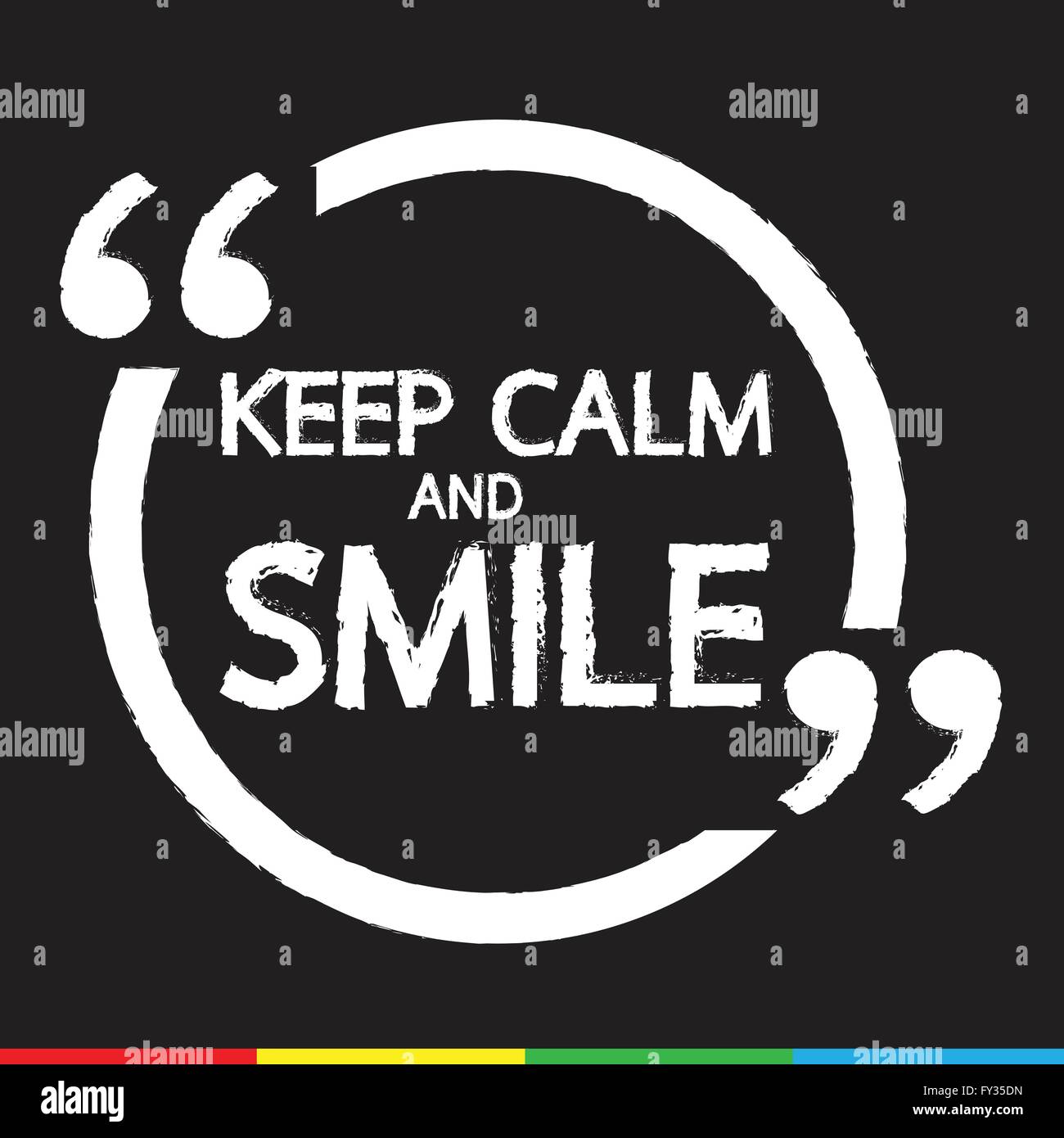 KEEP CALM AND SMILE Lettering Illustration design Stock Vector Image ...