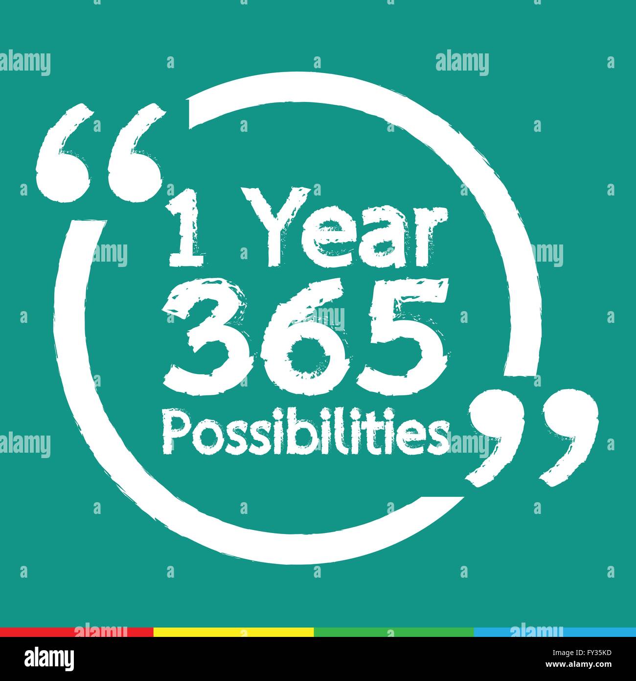 1 Year 365 Possibilities Lettering Illustration design Stock Vector ...