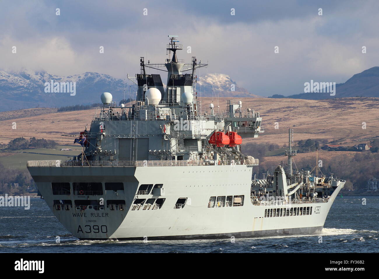 RFA Wave Ruler (A390), a Wave-class fast fleet tanker of the Royal ...