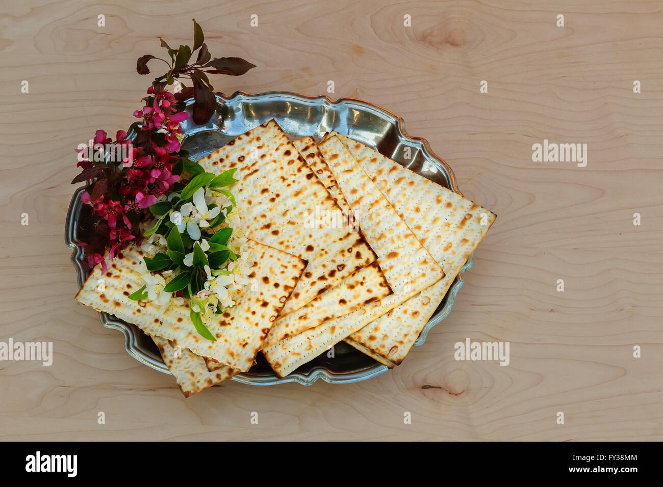Pesach Still-life with wine and matzoh jewish passover bread Stock ...
