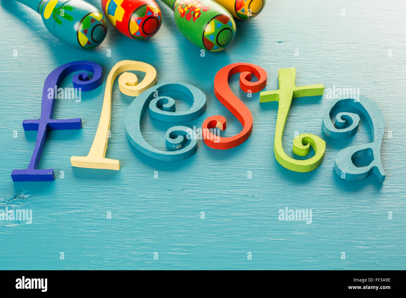 Traditional colorful table decorations for celebrating Fiesta Stock ...