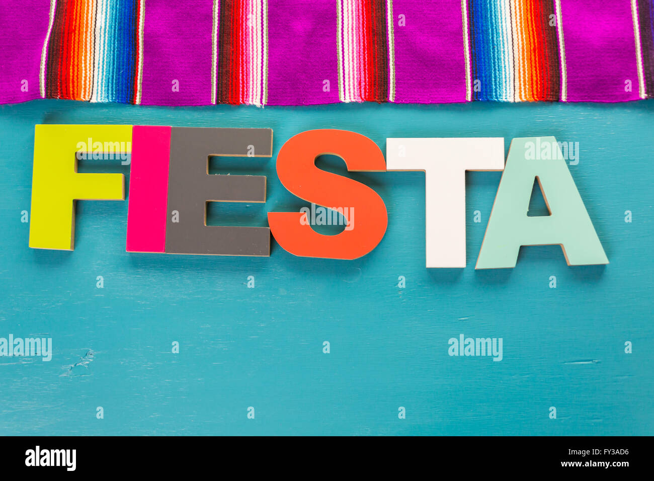 Traditional colorful table decorations for celebrating Fiesta Stock ...