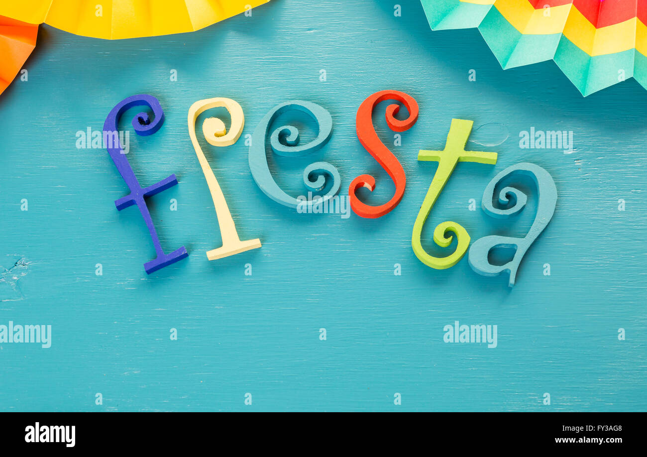 Traditional colorful table decorations for celebrating Fiesta Stock ...