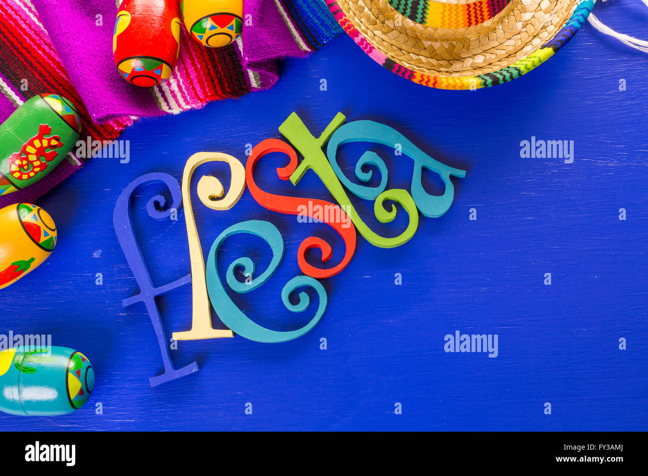 Traditional colorful table decorations for celebrating Fiesta Stock ...