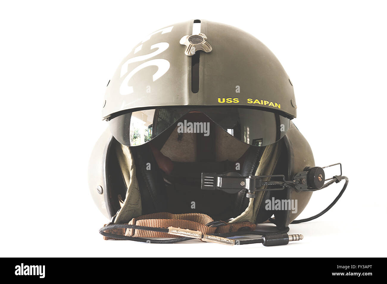 Helmet Of A Pilot Stock Photo - Alamy