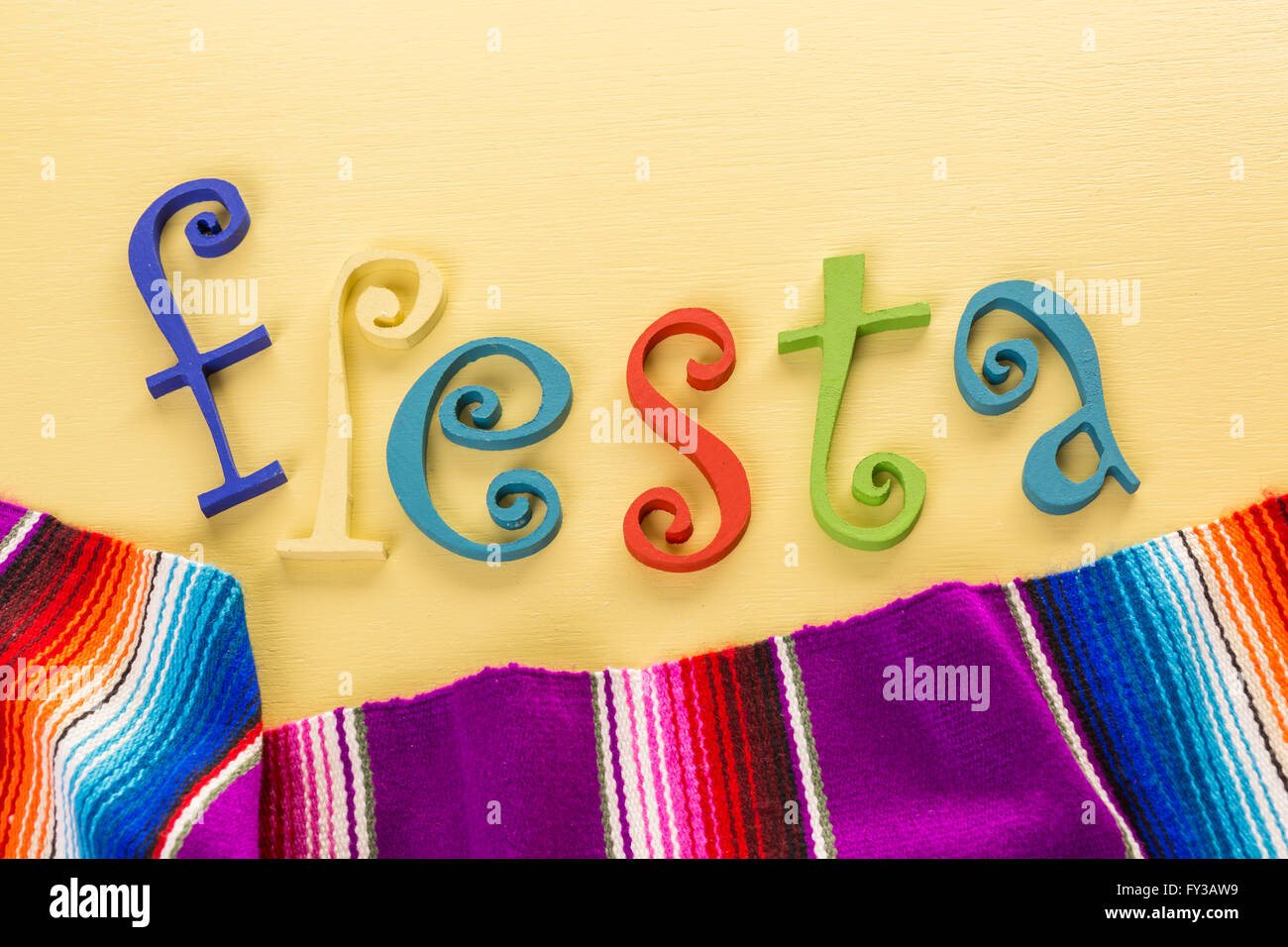 Traditional colorful table decorations for celebrating Fiesta Stock ...