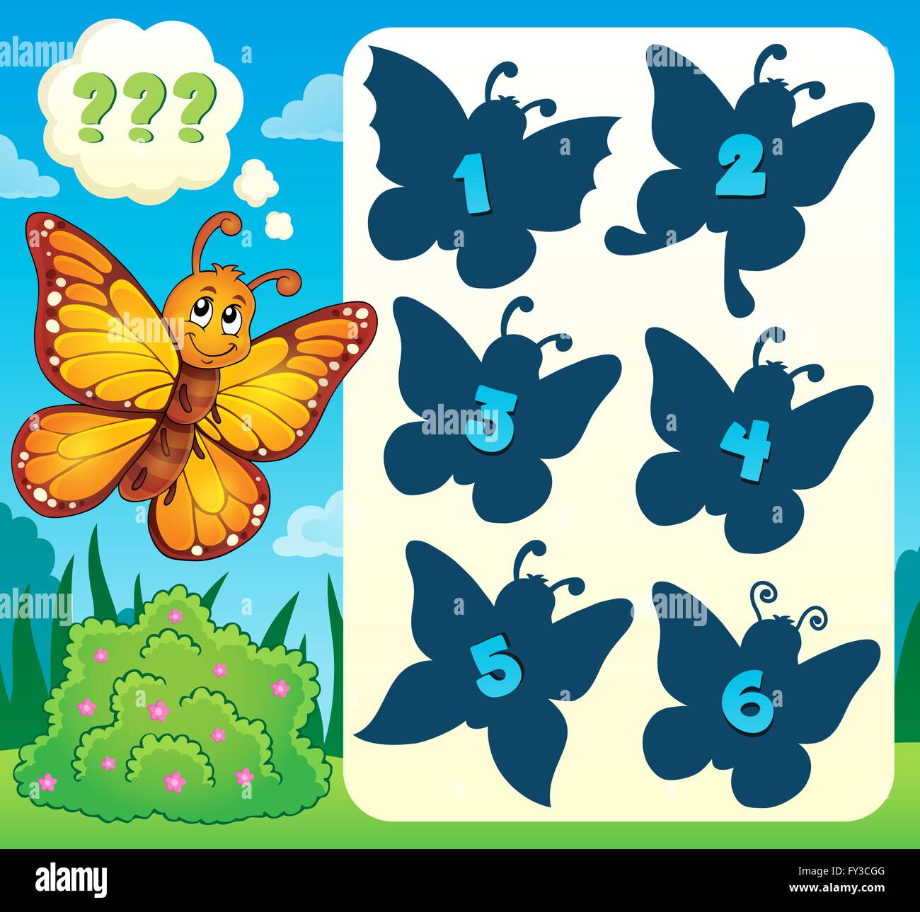 Butterfly riddle theme image 4 - picture illustration Stock Photo - Alamy