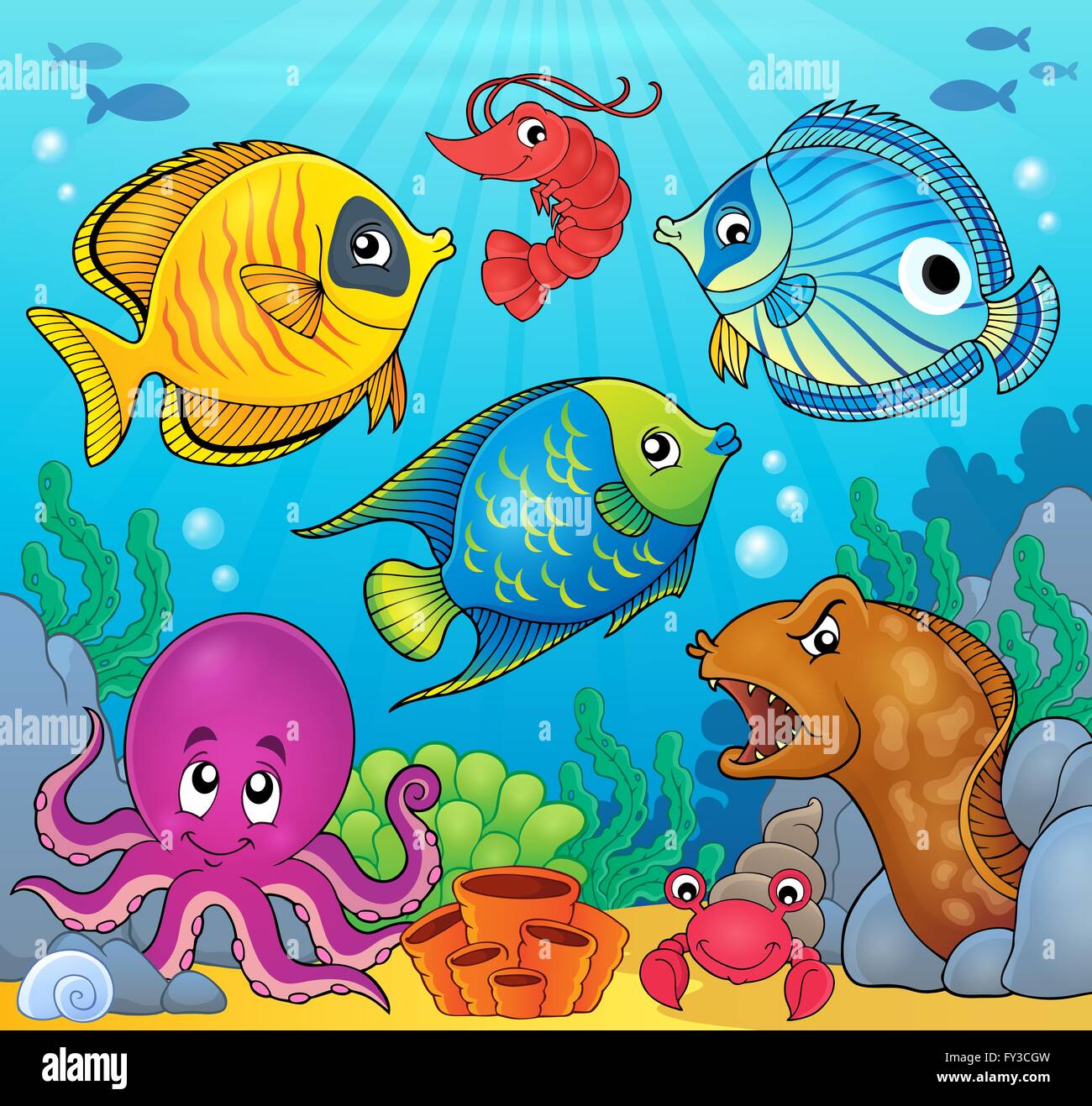 Coral fauna theme image 6 - picture illustration Stock Photo - Alamy