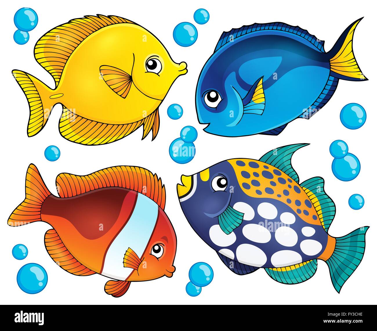 Coral reef fish theme collection 2 - picture illustration Stock Photo ...