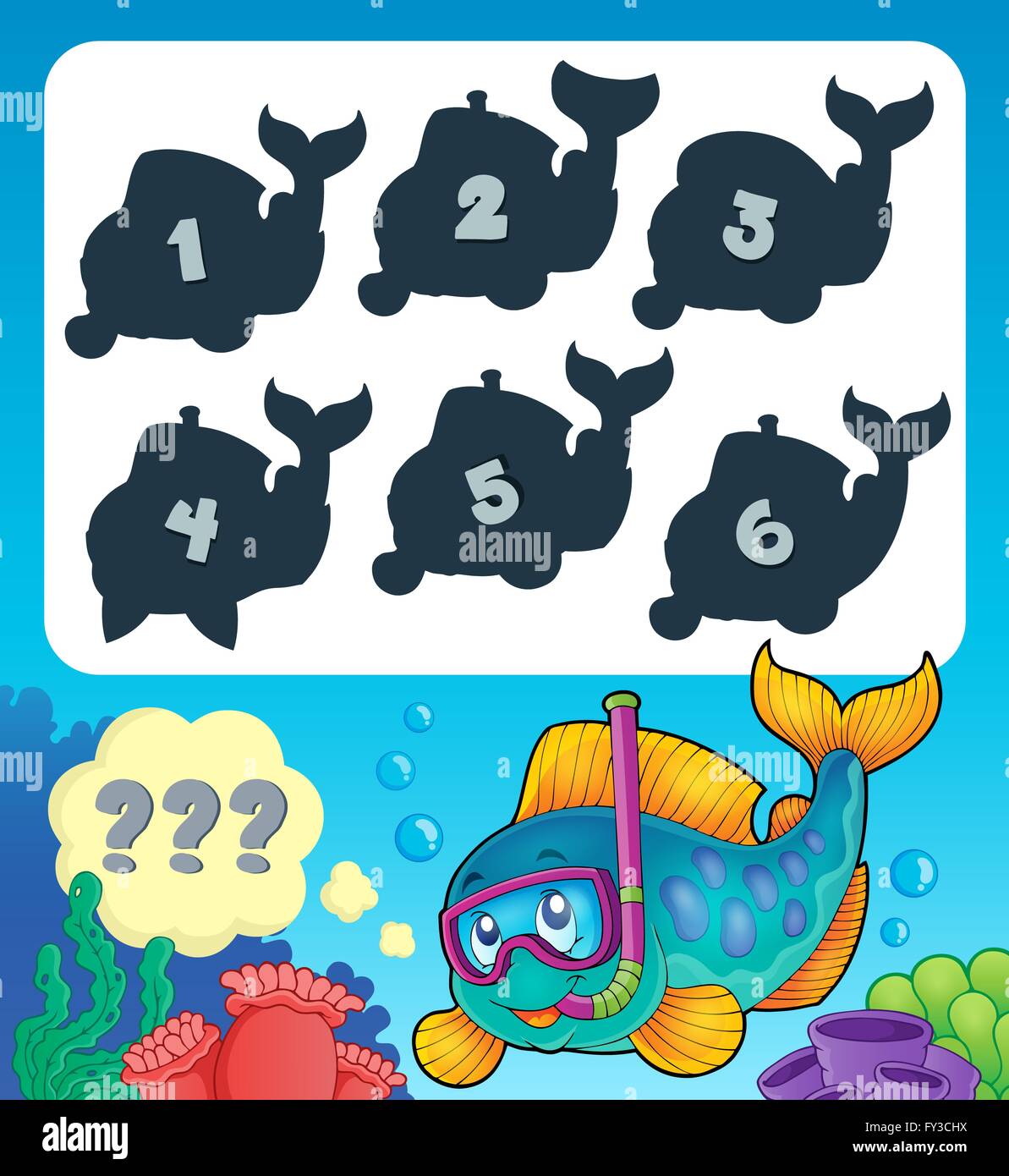 Fish riddle theme image 9 - picture illustration Stock Photo - Alamy