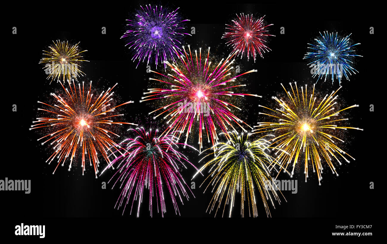 colored fireworks explosion Stock Photo - Alamy