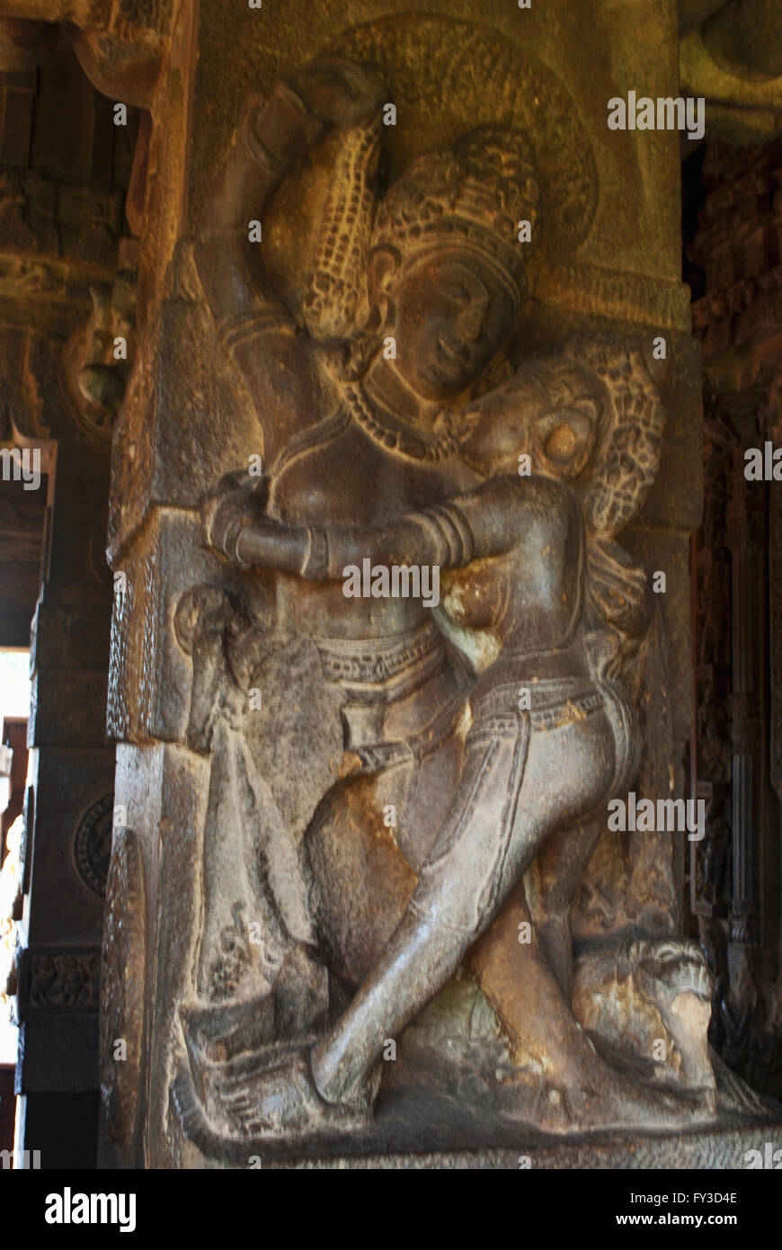 Maithuna (errotic) couple carved on the pillars of the entrance porch ...