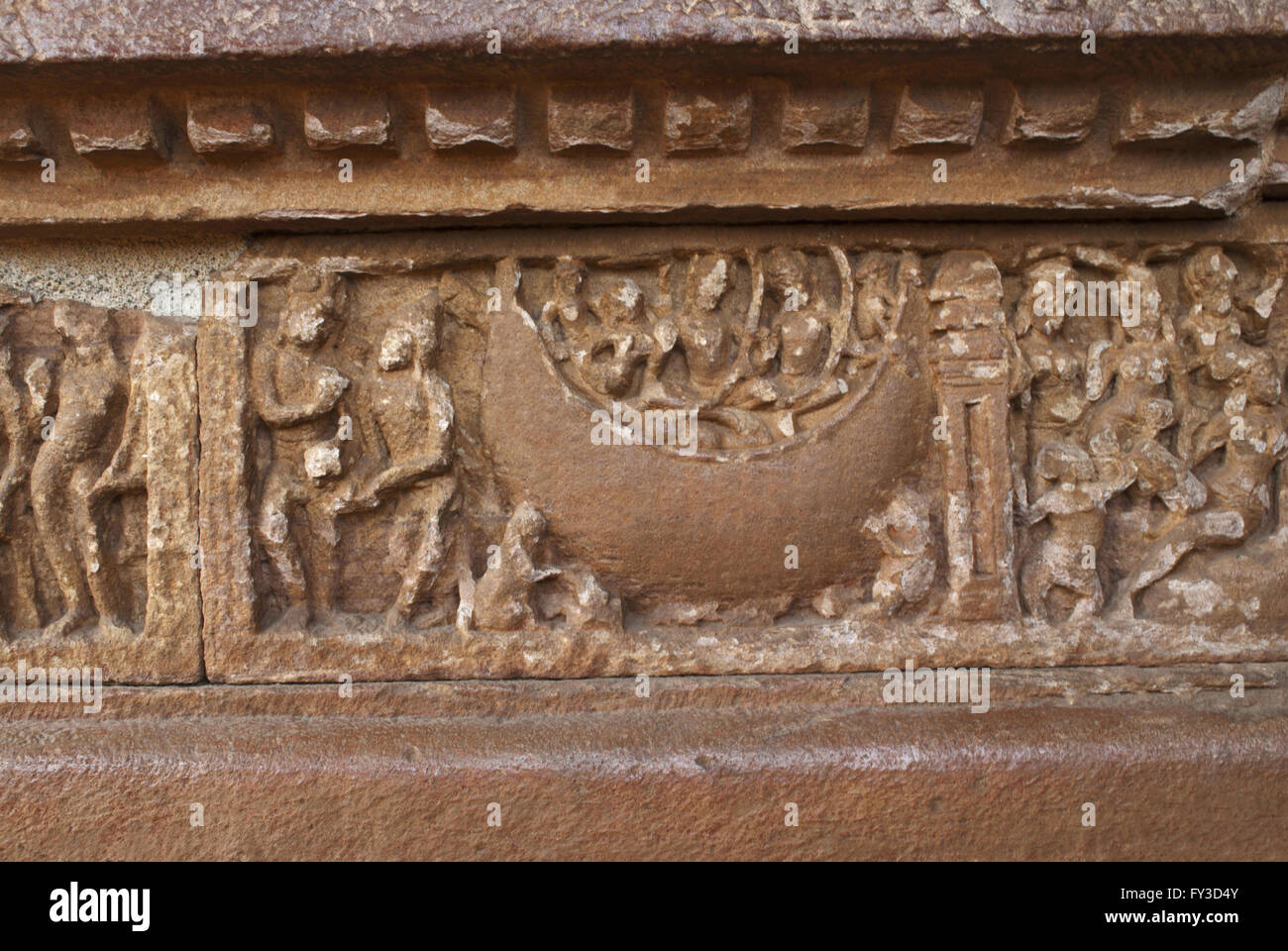 Scene from Ramayana carved on the plinth, Durga temple, Aihole ...