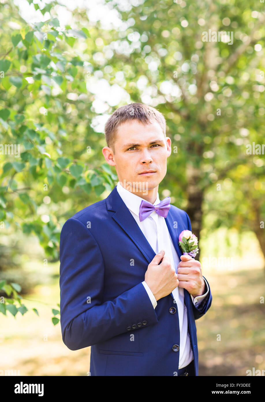 groom in the wedding suit Stock Photo - Alamy