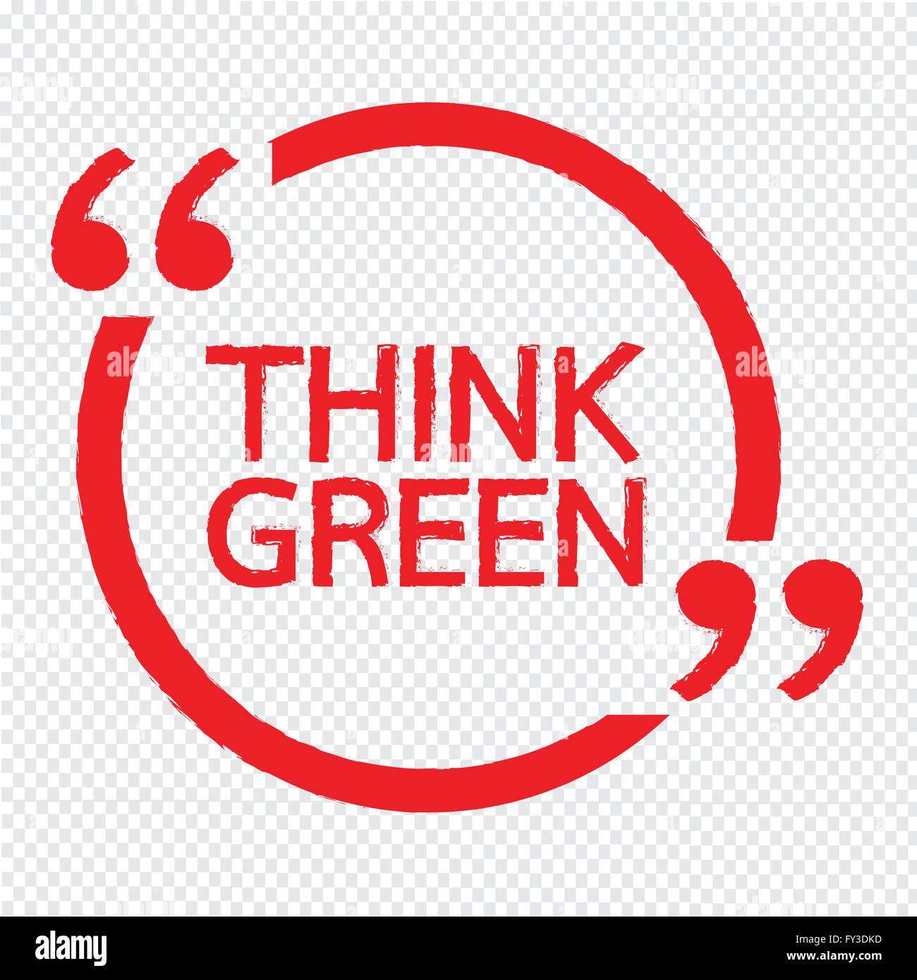 THINK GREEN Illustration design Stock Vector Image & Art - Alamy