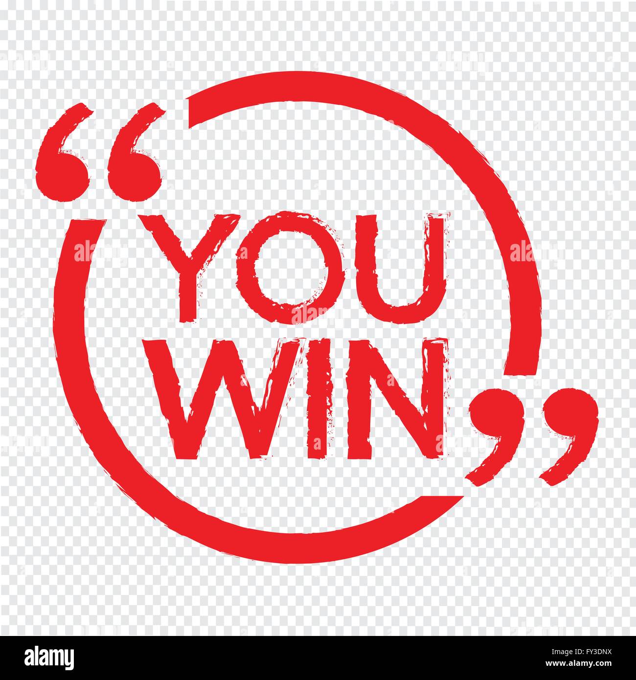 You win text banner hi-res stock photography and images - Alamy