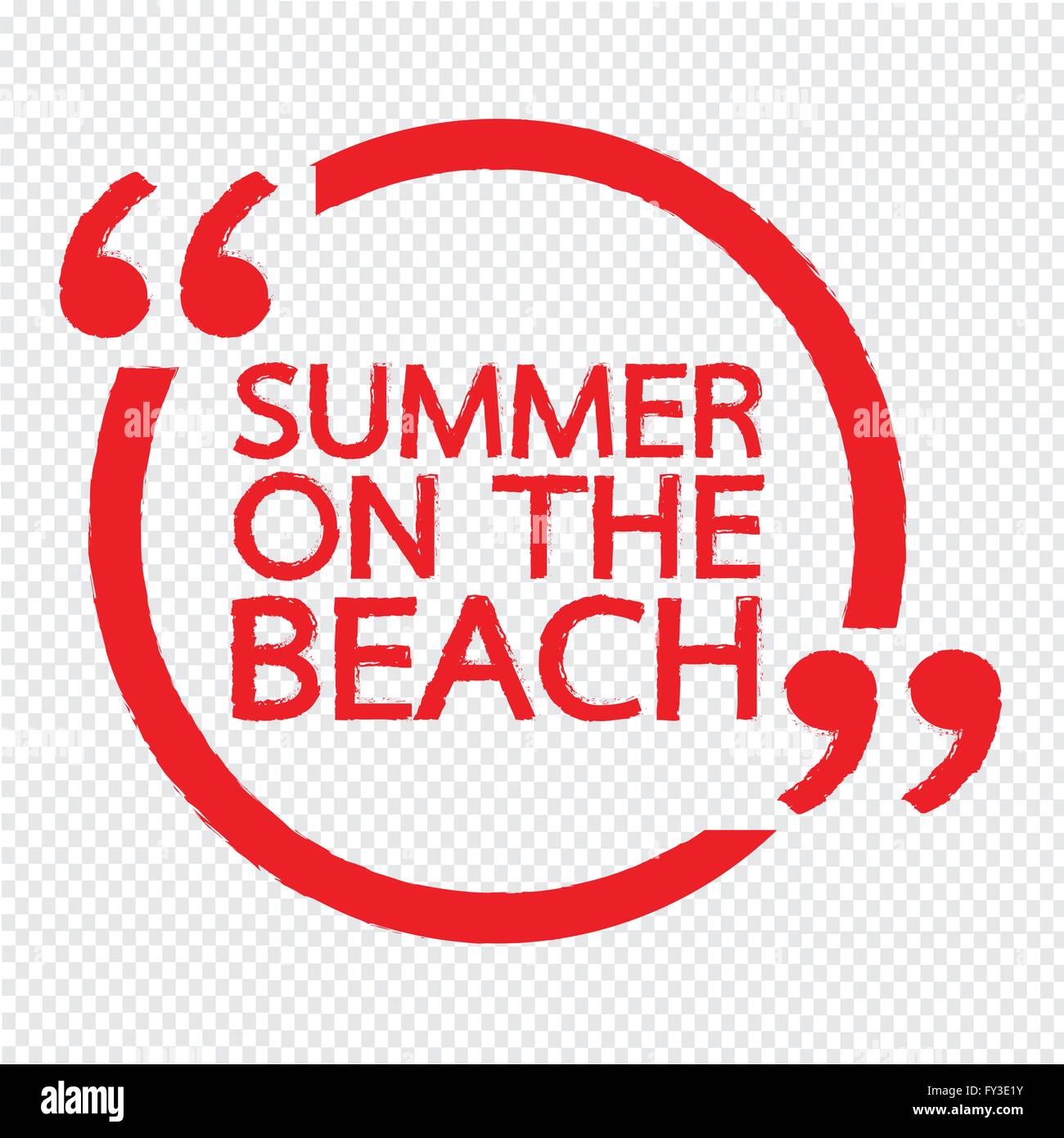 SUMMER ON THE BEACH Lettering Illustration design Stock Vector Image ...