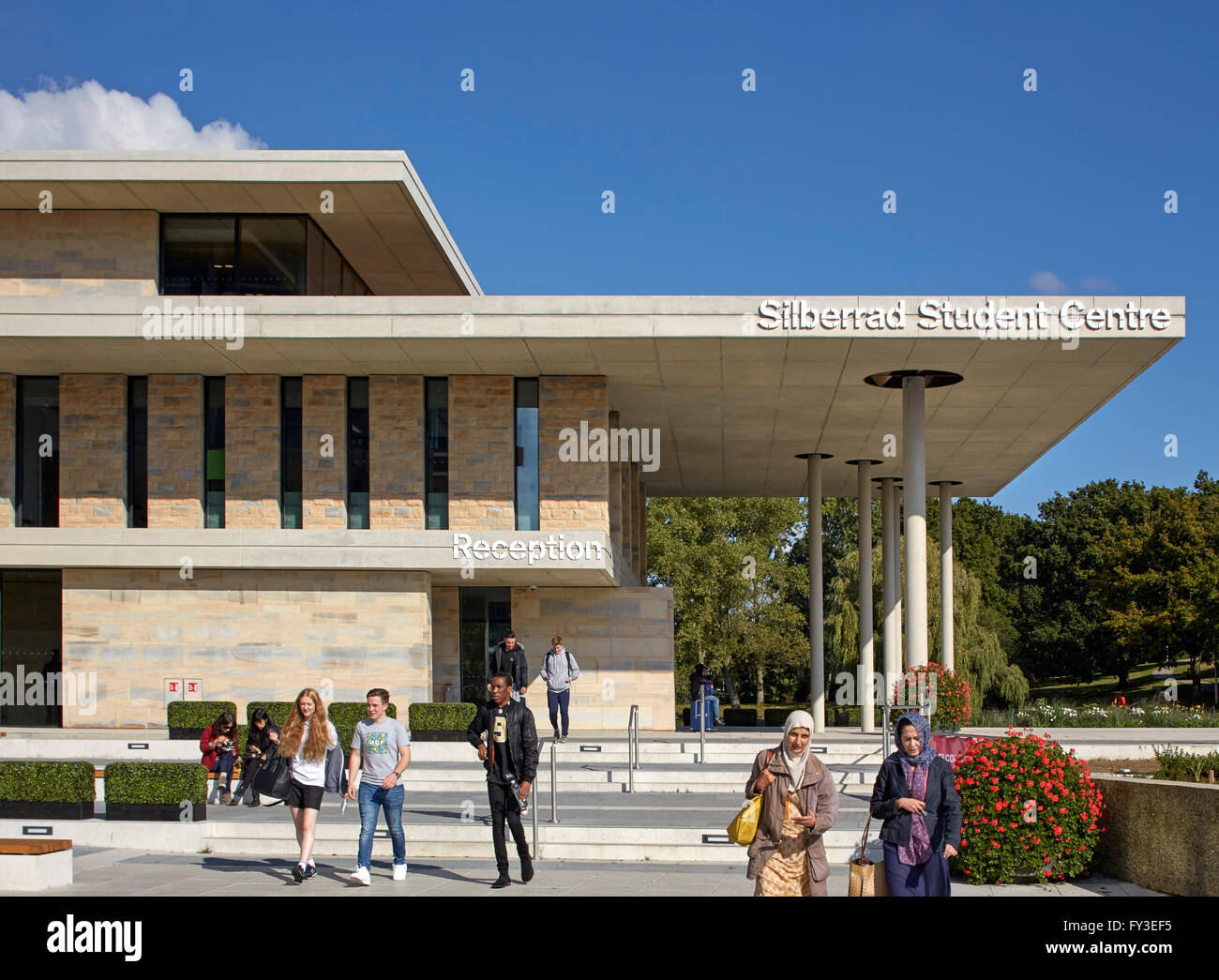 Silberrad Student Centre overall view. Albert Sloman Library and ...