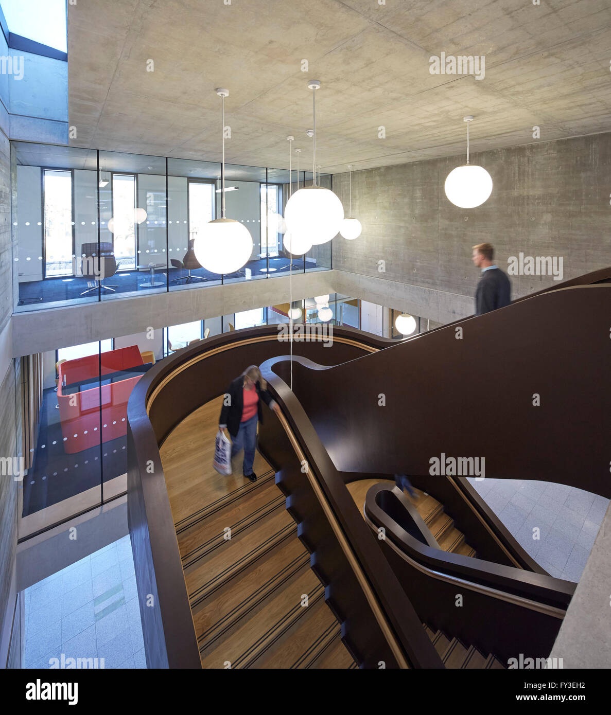 Silberrad Student Centre interior view around staircase. Albert Sloman ...
