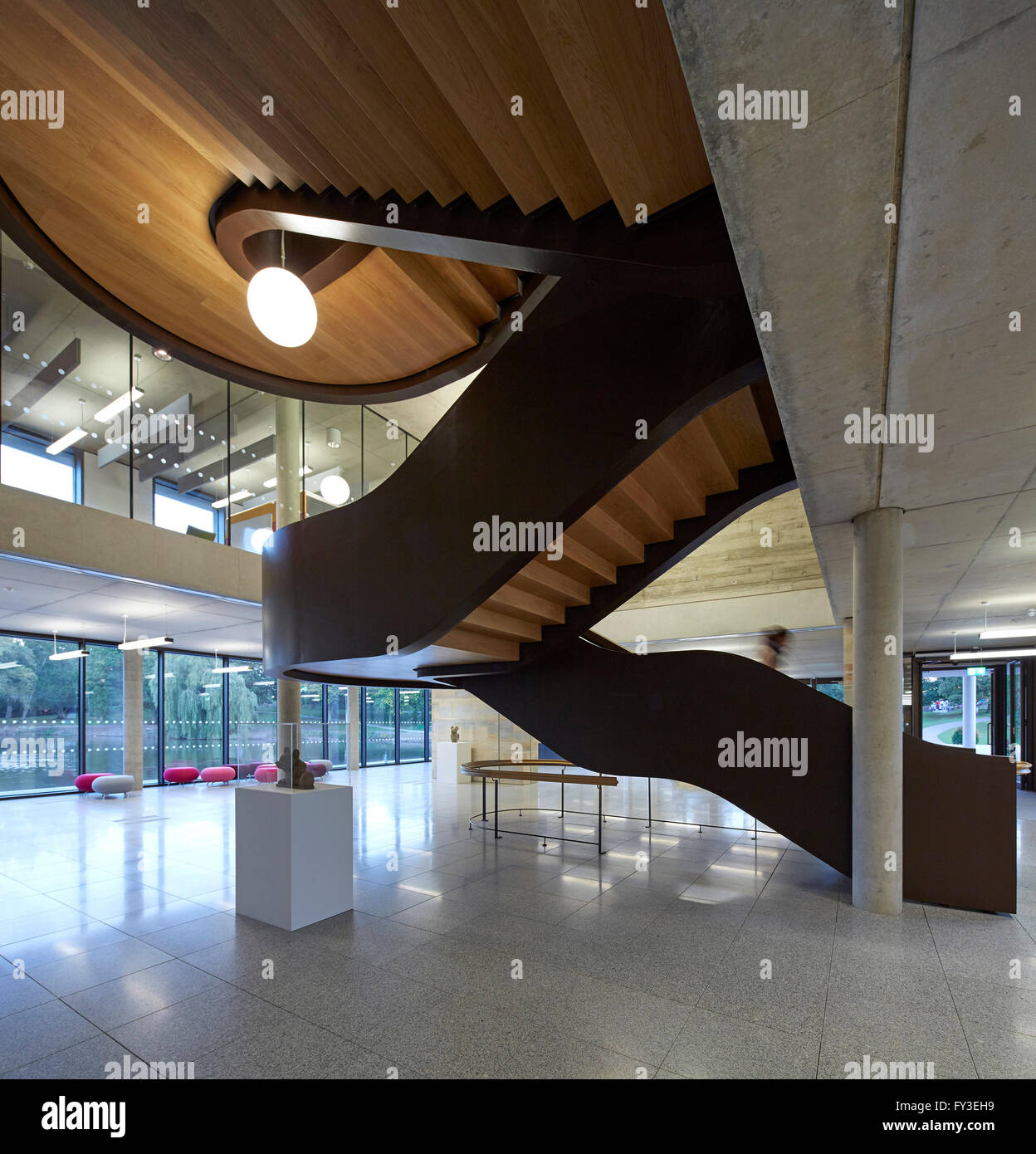 Silberrad Student Centre interior view around staircase on ground floor ...