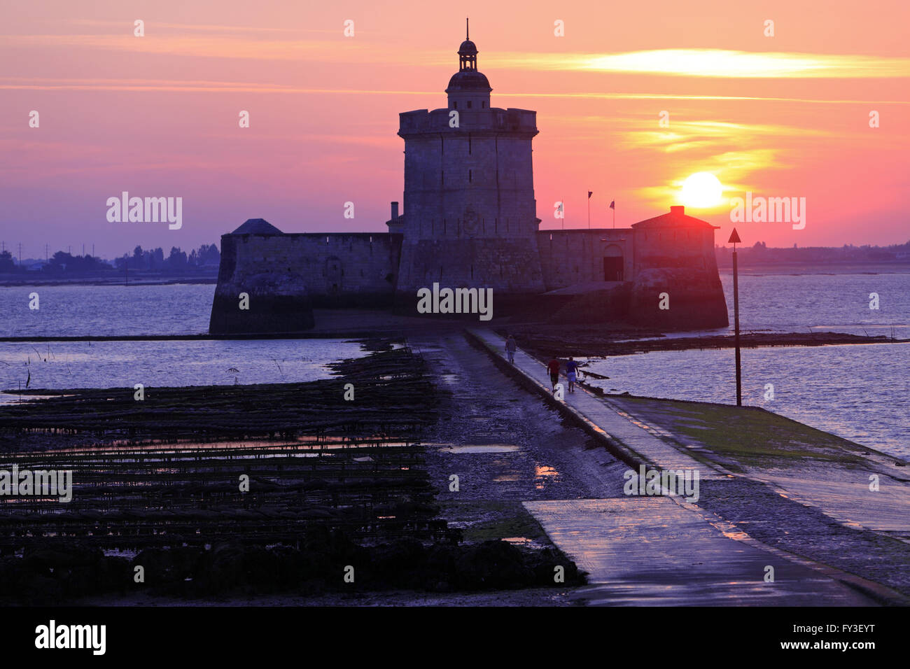 The Fort Louvois at sunset at Bourcefranc-le-Chapus, Charente-Maritime ...