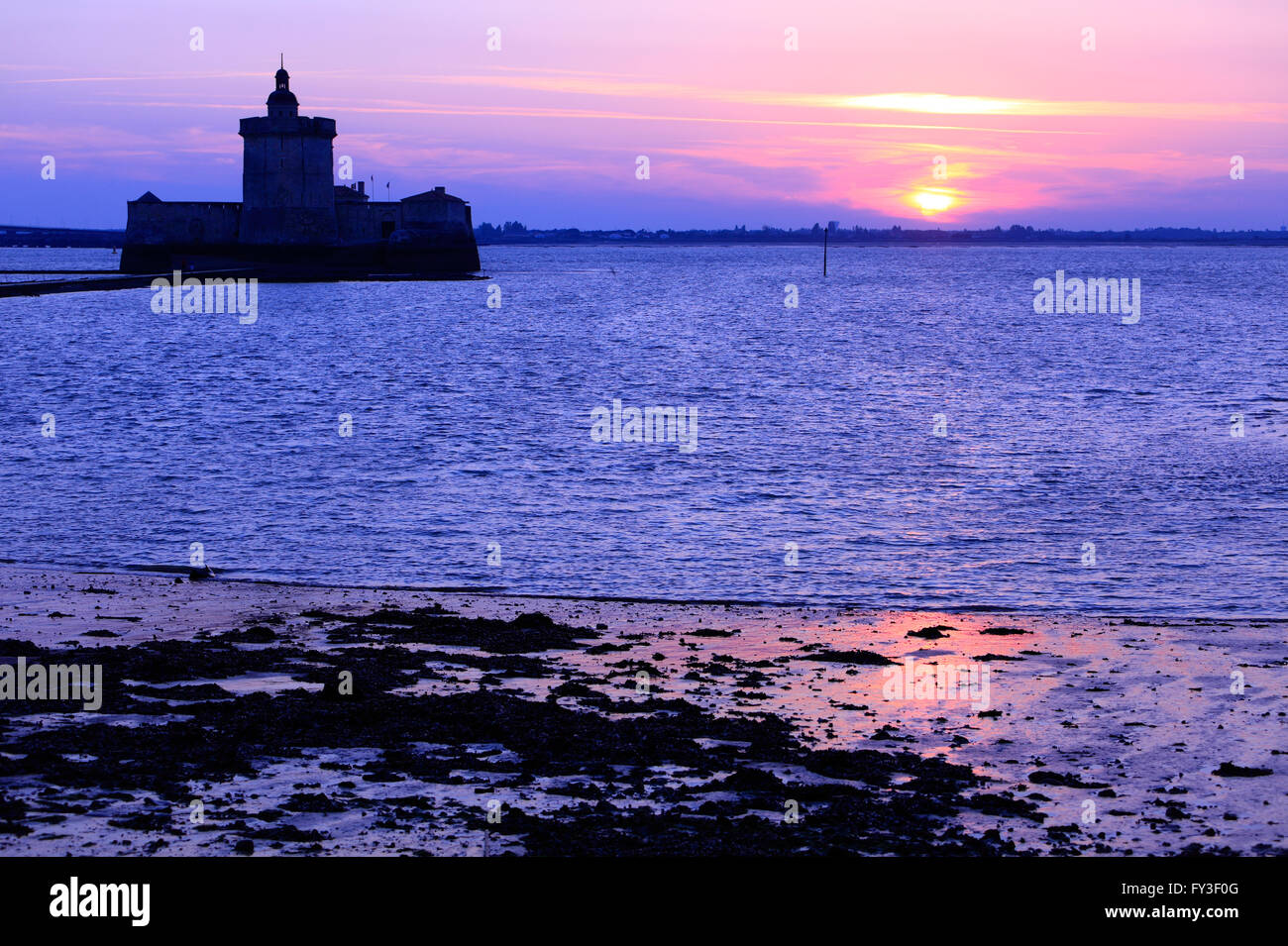 The Fort Louvois at sunset at Bourcefranc-le-Chapus, Charente-Maritime ...